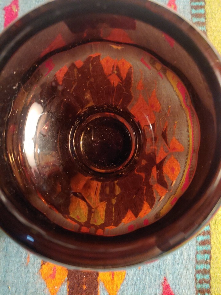 Heavy Art Glass Ruby Red Amberina Rose Bowl Pedastal Center Vase Modern ...