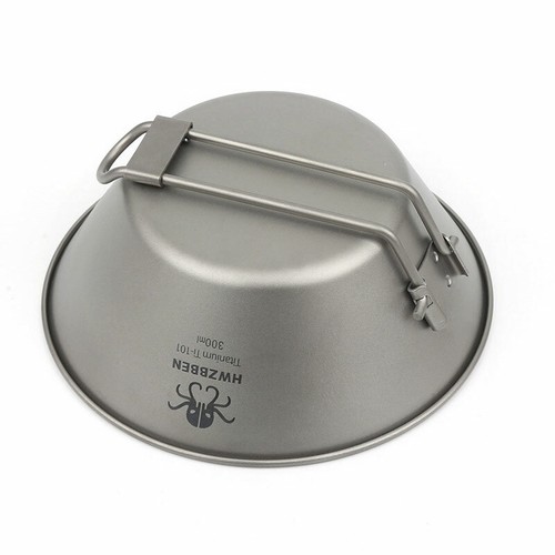 300ml Titanium Folding Bowl Portable Camping Travel Tableware Anti ...