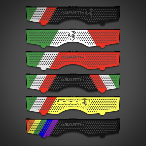 FIAT 500 - PARCEL SHELF - ABARTH STYLE - ITALIAN FLAG DESIGNS + OTHERS ...