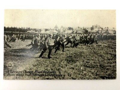 Antique WW1 Rare Postcard - A German Charge Fixed Bayonets - Historical ...