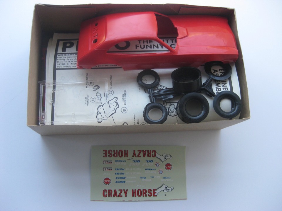 vintage 1/25 scale Johan Ford Pinto Funny Car Crazy Horse unbuilt model ...