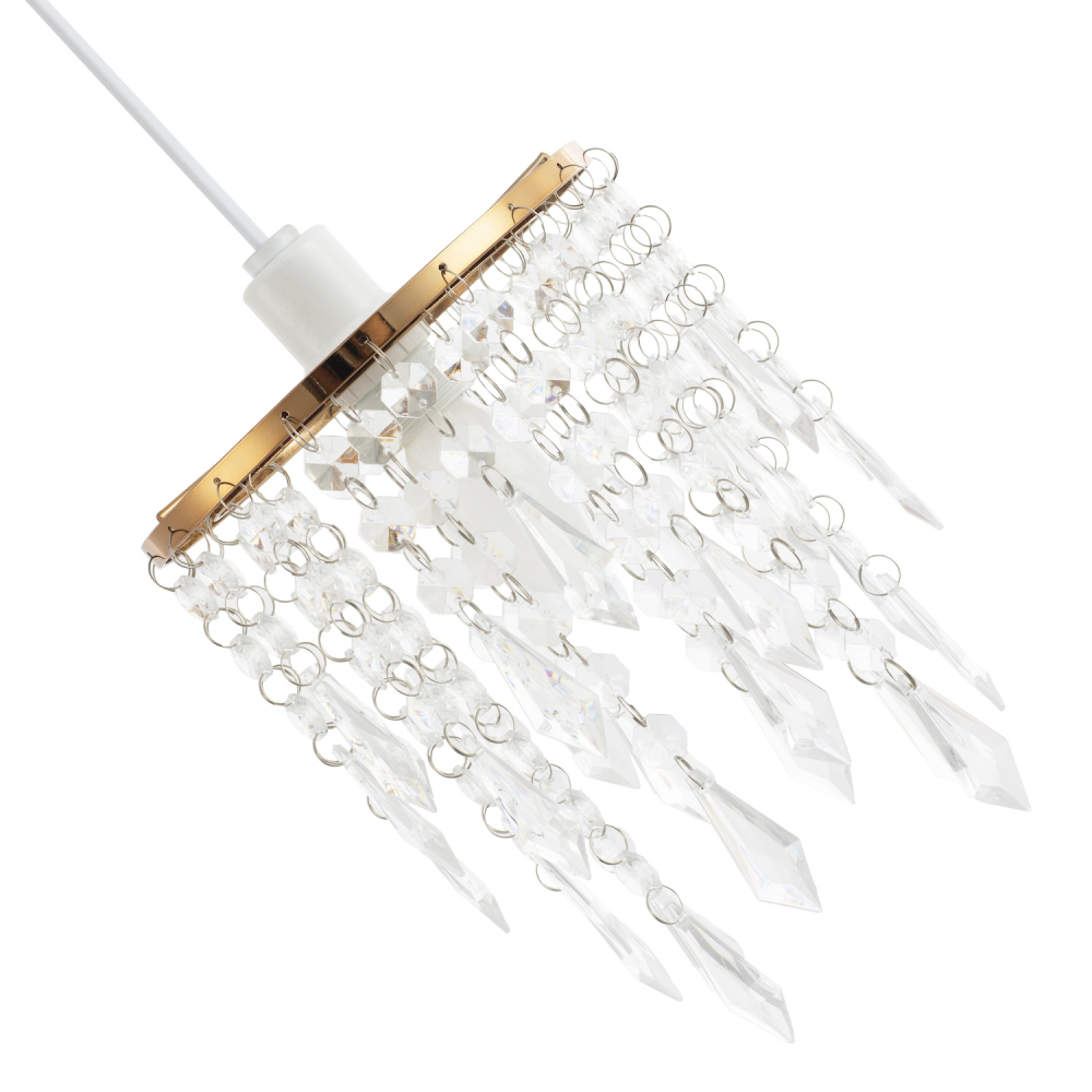 Modern Waterfall Design Gold Pendant Shade with Clear Acrylic Droplets ...