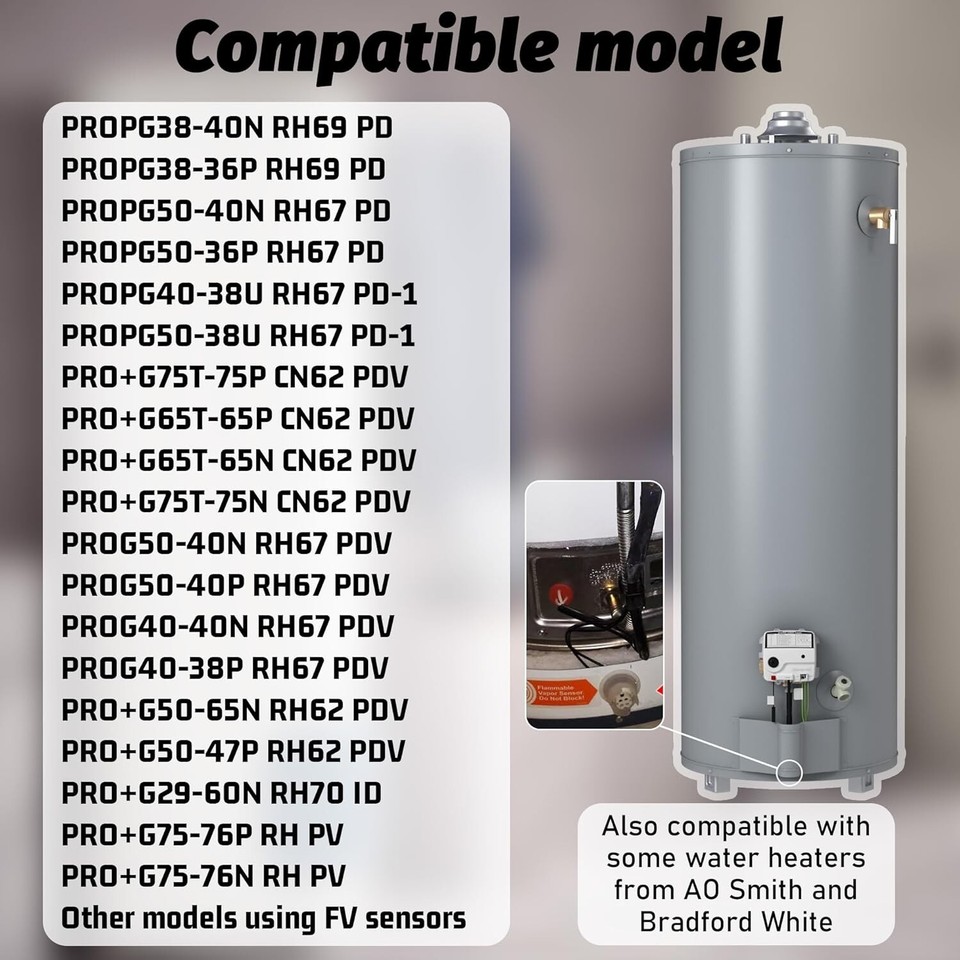 Flammable Vapor FV Sensor Kit Replacement Heating Elements for Rheem ...