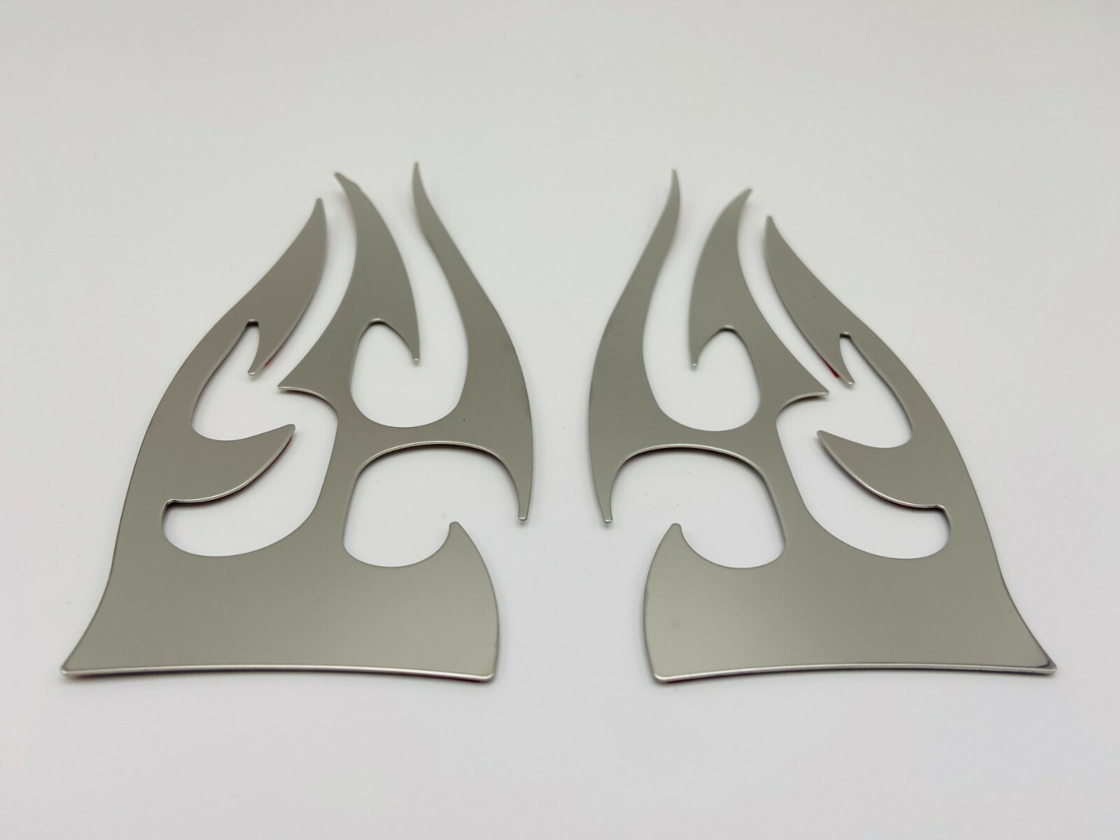 Car Truck Universal Stainless Steel Tribal Flame Stick On Emblems 2 ...