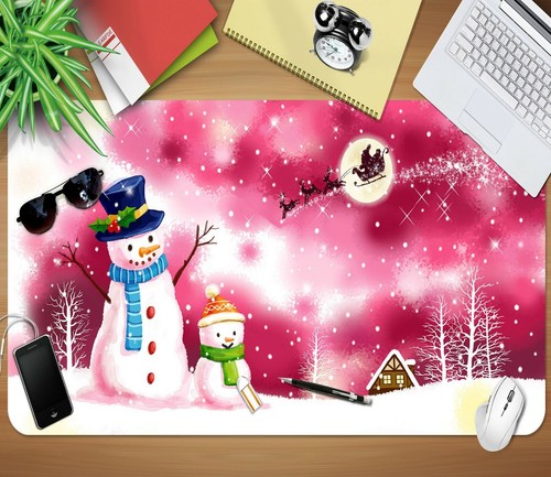 3D Snowman House G09 Christmas Non-slip Desk Mat Keyboard Pad An | eBay ...