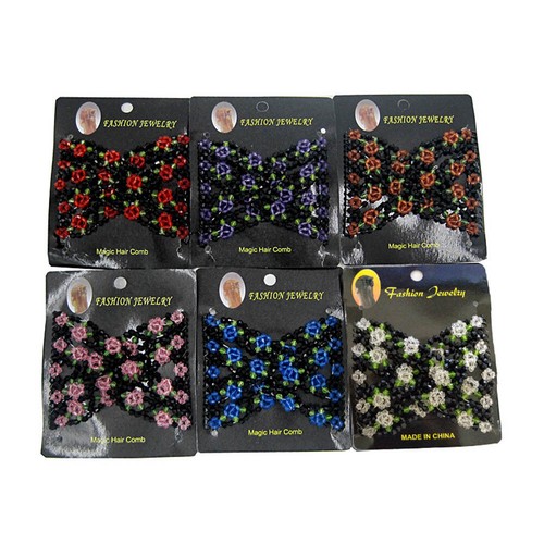 Magic Hair Comb Beaded Elasticity Hair Clip Stretchy Hair Combs Women ...