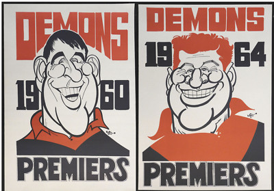 1960 1964 Melbourne Demons Weg Posters X 2 Premiership Poster Grand ...