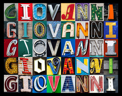 GIOVANNI Name Poster featuring photos of actual sign letters | eBay