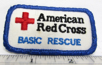 Vintage American Red Cross Basic Rescue Jacket Patch Life Guard Swim ...