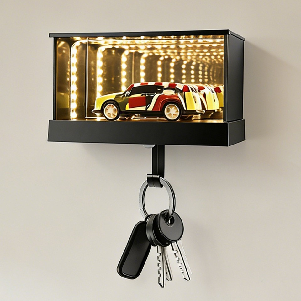 Infinity Car Garage Keychain Hanger 4.3'' Key Holder Organizer w/ LED ...