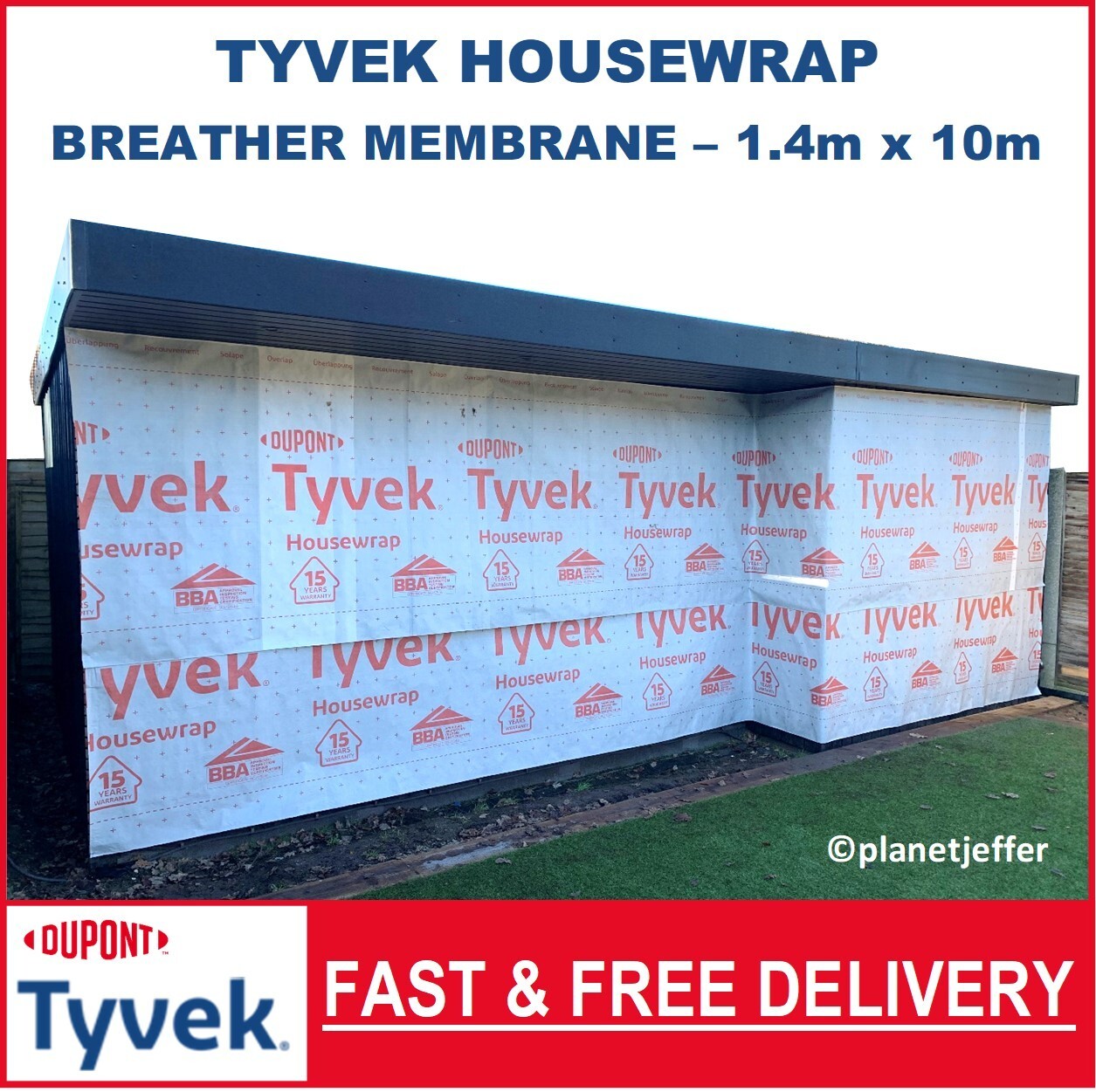 Tyvek Housewrap Breather Membrane 1.4m x 10m Cut to Size Length - FREE ...