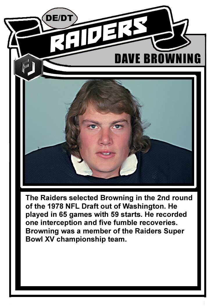 ACEO DAVE BROWNING OAKLAND/L.A. RAIDERS CUSTOM HAND MADE ART CARD | eBay