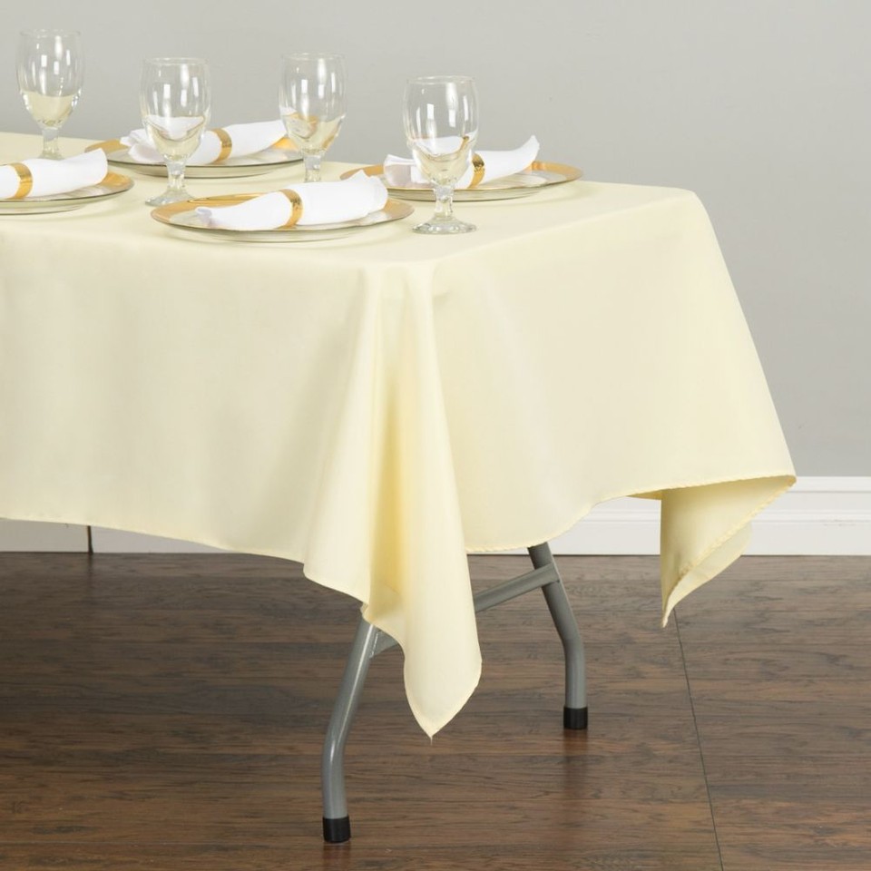 LinenTablecloth 60 x 102 in Rectangular Polyester Tablecloth Wedding ...