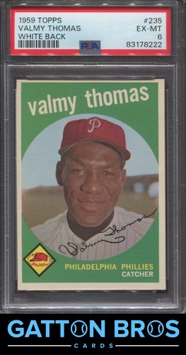 1959 Topps Valmy Thomas White Back #235 PSA 6 EX-MT | eBay