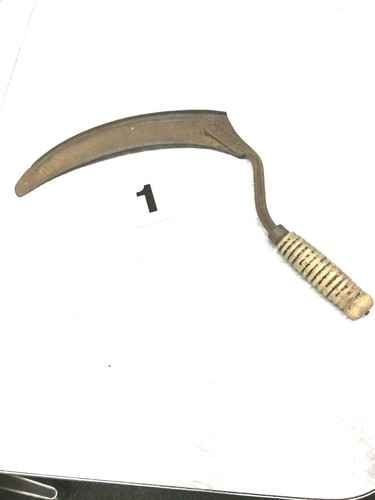 SICKLE HAND SCYTHE CORN CUTTER FARM TOOL REAPER STEEL RUSTED BLADE 12 ...