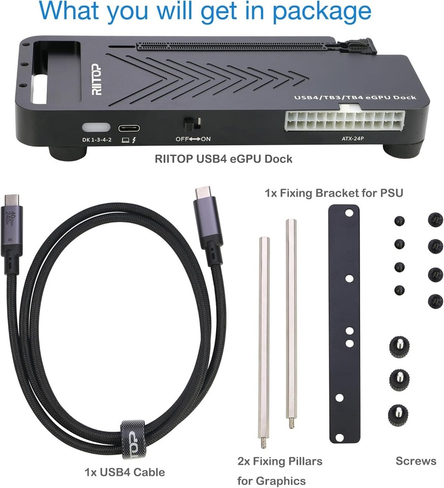 40Gpbs eGPU Enclosure USB4.0 Compatible with Thunderbolt 4 External GPU ...