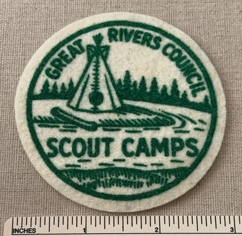 Vintage 1940s GREAT RIVERS COUNCIL Boy Scout Camps FELT PATCH BSA MO ...