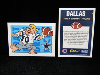 1993 Dallas Cowboys 1993 Draft Picks Flintstones NFL Cardz #6 | eBay