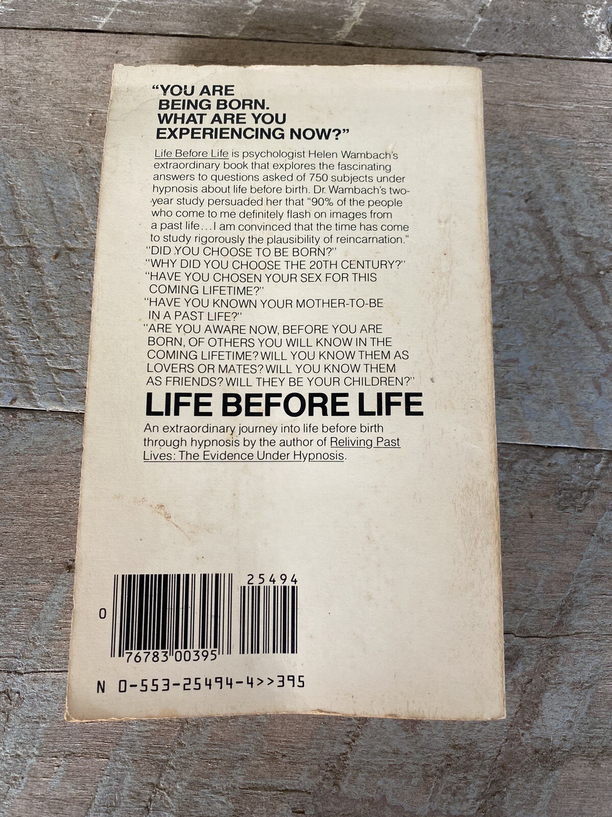 Life Before Life by Helen Wambach 1979 Psychology Hypnosis Spirituality ...