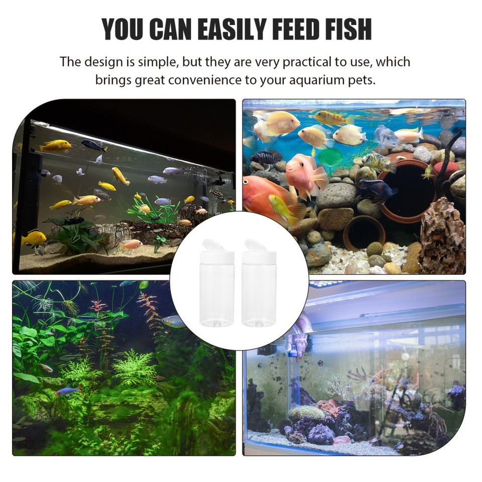 2 Pcs Fish Food Storage Container Feeders for Aquariums with Lid | eBay UK