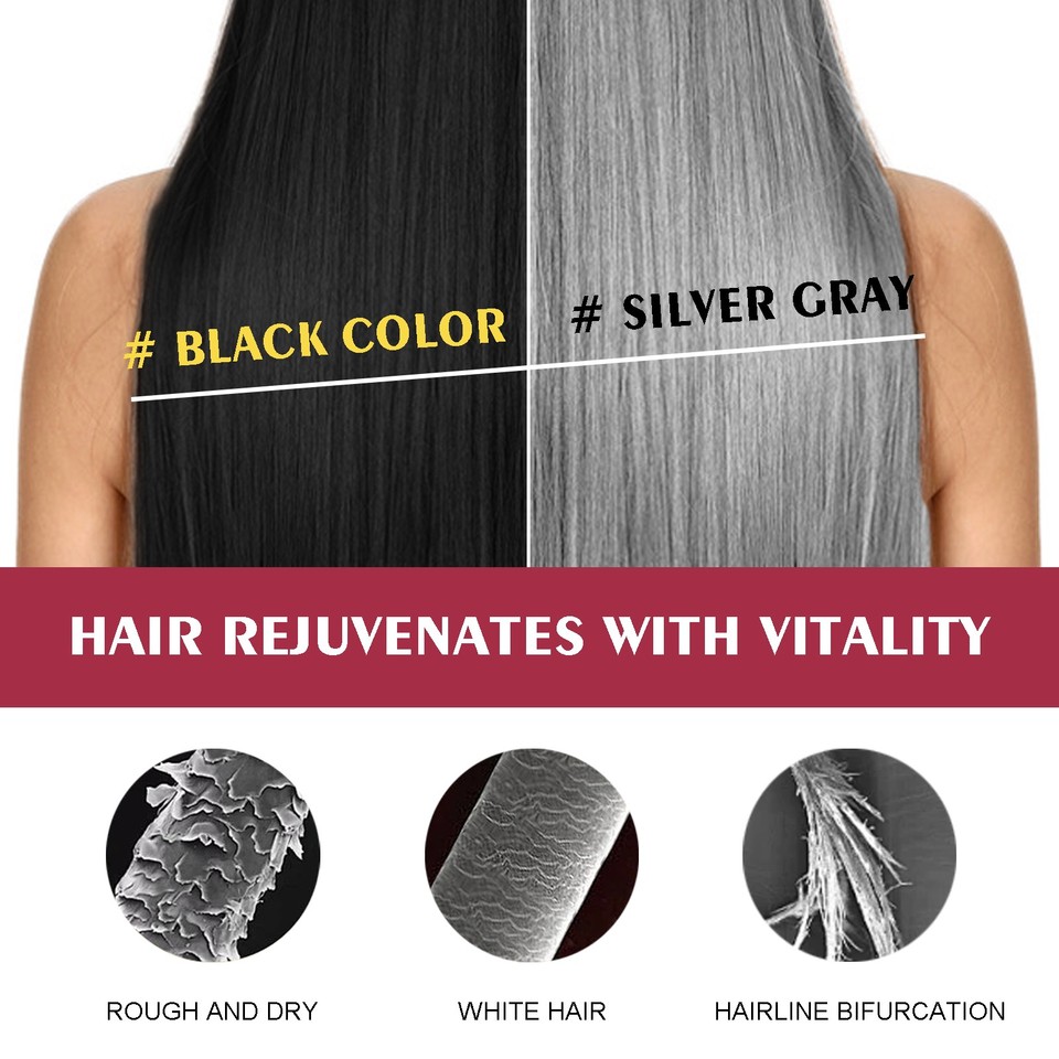 Silver Gray Hair Dye Shampoo 3 in 1 Gentle and Easy Color Changing ...