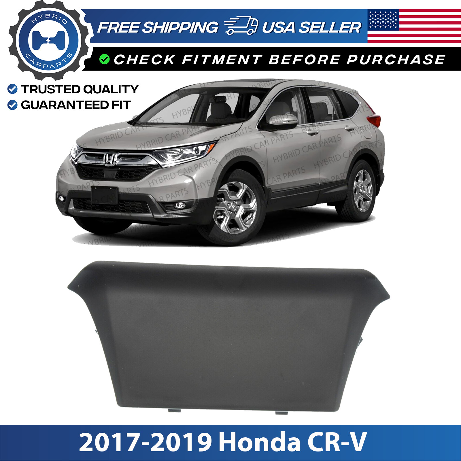 Center Grille Trim Textured Black For 2017-2019 Honda CR-V HO1201100 ...