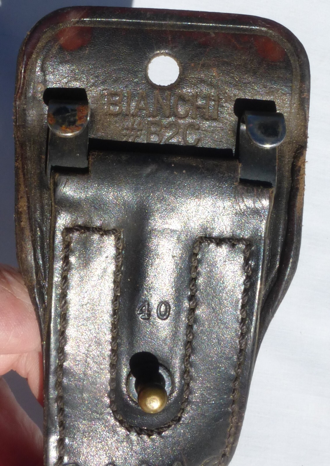 Bianchi B2C 40 Leather Sam Brown Belt Galls Handcuff Case Radio Case ...