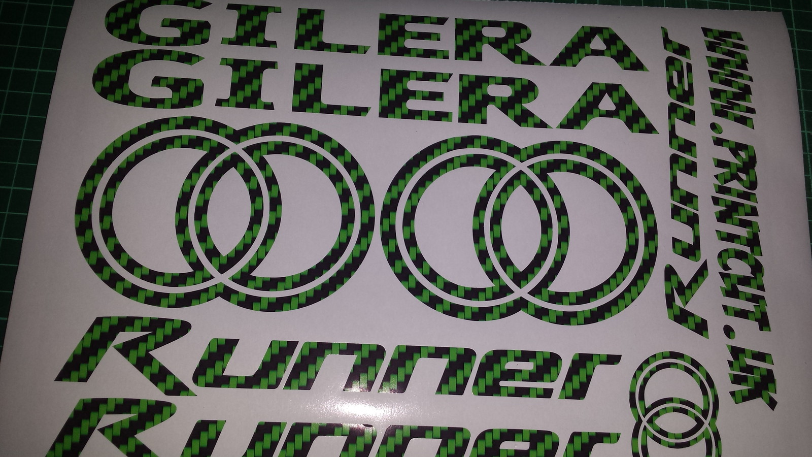 Gilera Runner Decals/Stickers EXCLUSIVE GREEN CARBON DESIGN sp vx fx ...