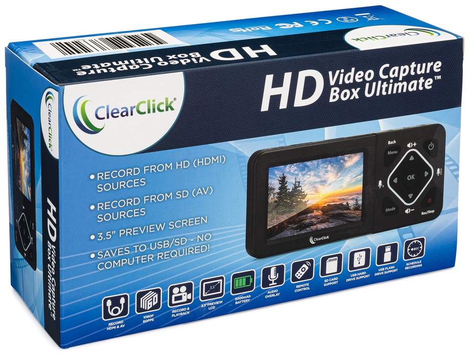 ClearClick HD Video Capture Box Ultimate HDMI Recorder VHS Camcorder To ...