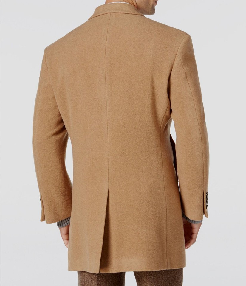 Calvin Klein Men's Brown Long Button Up Prosper Overcoat Jacket Size ...