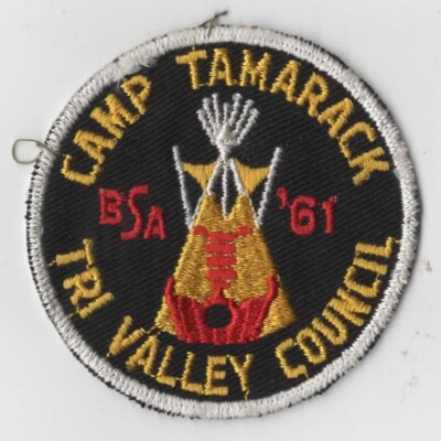1961 Camp Tamarack Tri-Valley Council BSA Patch WHITE Bdr. [CA4714] | eBay
