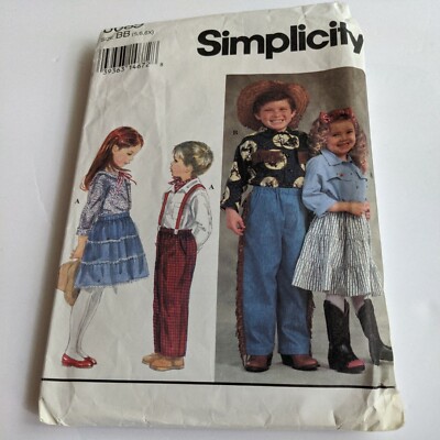 1993 SIMPLICITY Pattern 8689 Child's Pants Skirt Shirt Size BB 5 6 6X ...