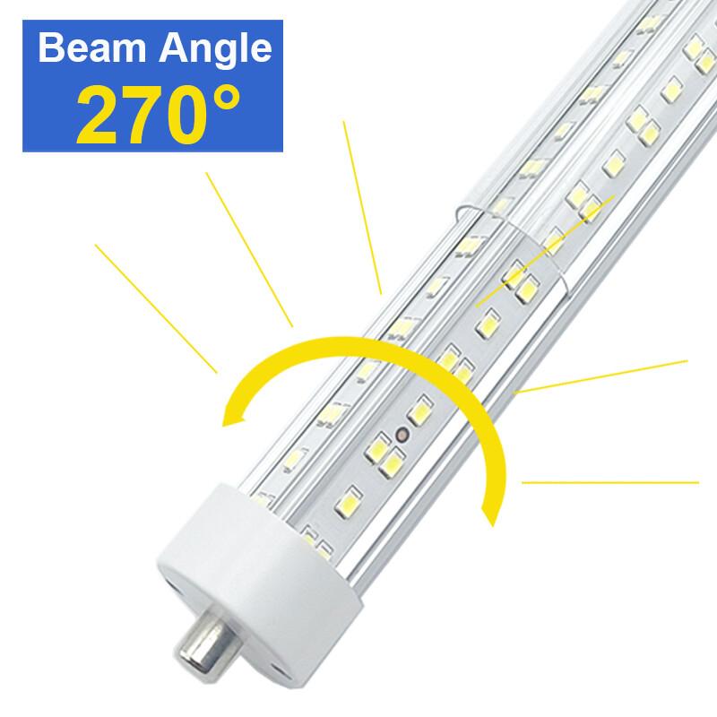 12/25 Pack 8FT Single Pin Bulbs 144W 18000Lm 6500K LED Tube Light FA8 ...