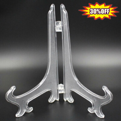 Clear Plastic Plate Photo Display Stand Picture Frame 3"4"5" Easel ...