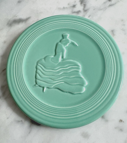 Fiesta Ware Dancing Lady Trivet Sea Mist Green Turquoise Retired 6" | eBay