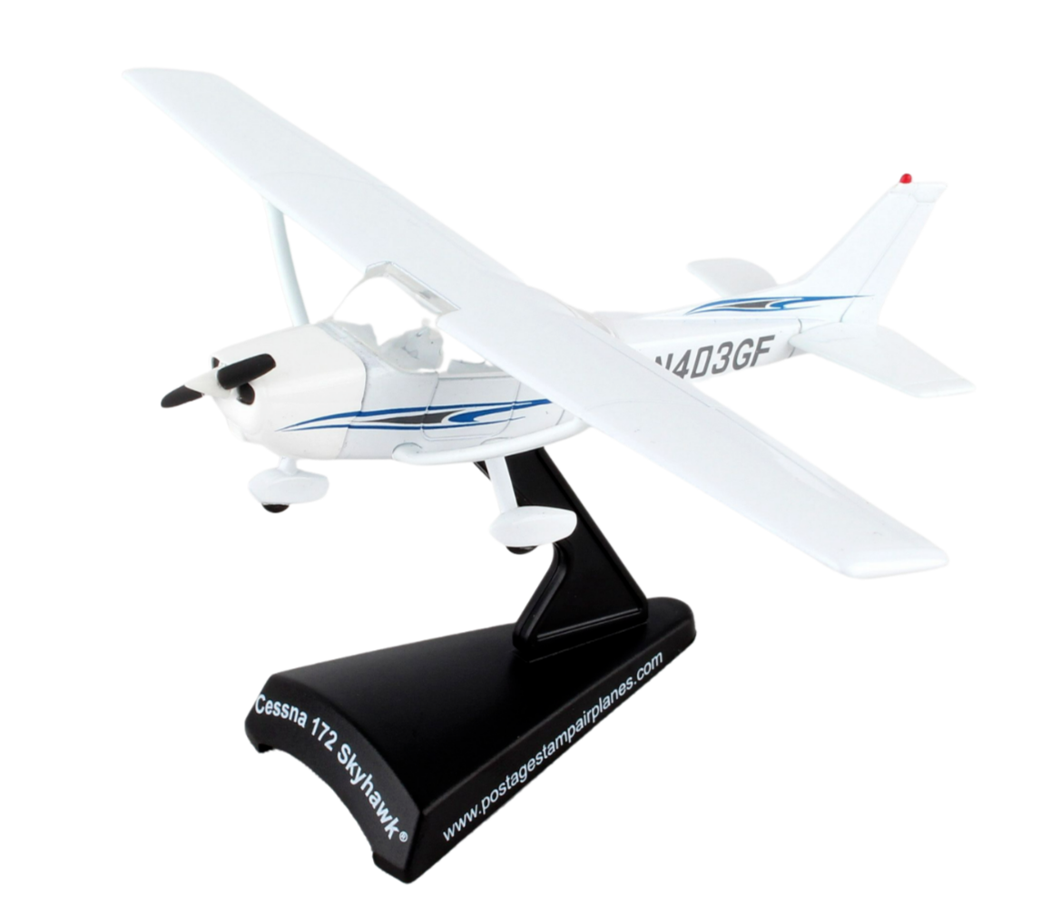 Postage Stamp PS5603-2 Cessna 172 Skyhawk Diecast 1:87 Scale with Stand ...