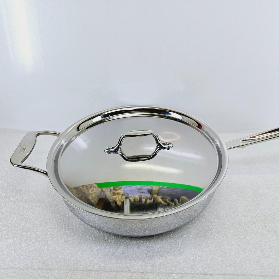 All Clad D5 3 qt Nonstick Polished Stainless Steel Saute soap Pan with ...