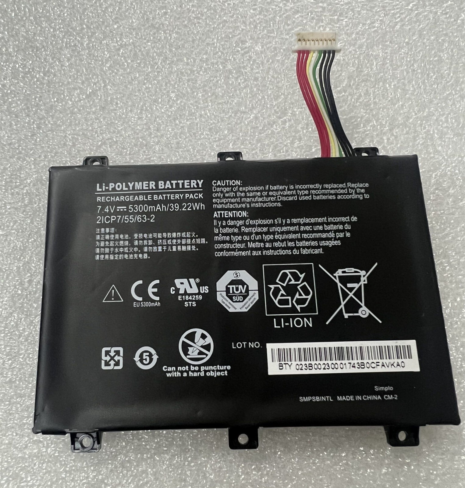 SMP-BOBCACLL4 New Genuine 7.4V Battery for Xplore XSLATE B10 IX101B2 ...