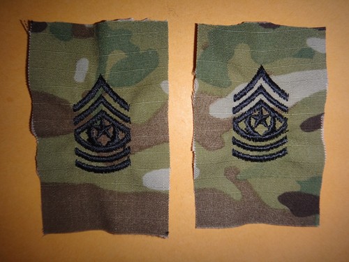 Pair of US Army COMMAND SERGEANT MAJOR E-9 Camo OCP Collar Devices ...
