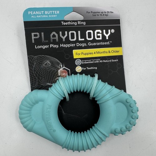 Playology Teething Ring Puppy Dog Toy – Soft Chew Scented Ring for ...