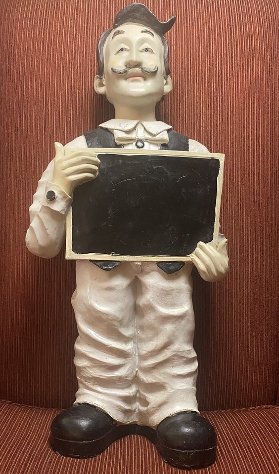 22" Italian/French Butler Holding Menu Statue Unique Restaurant or ...