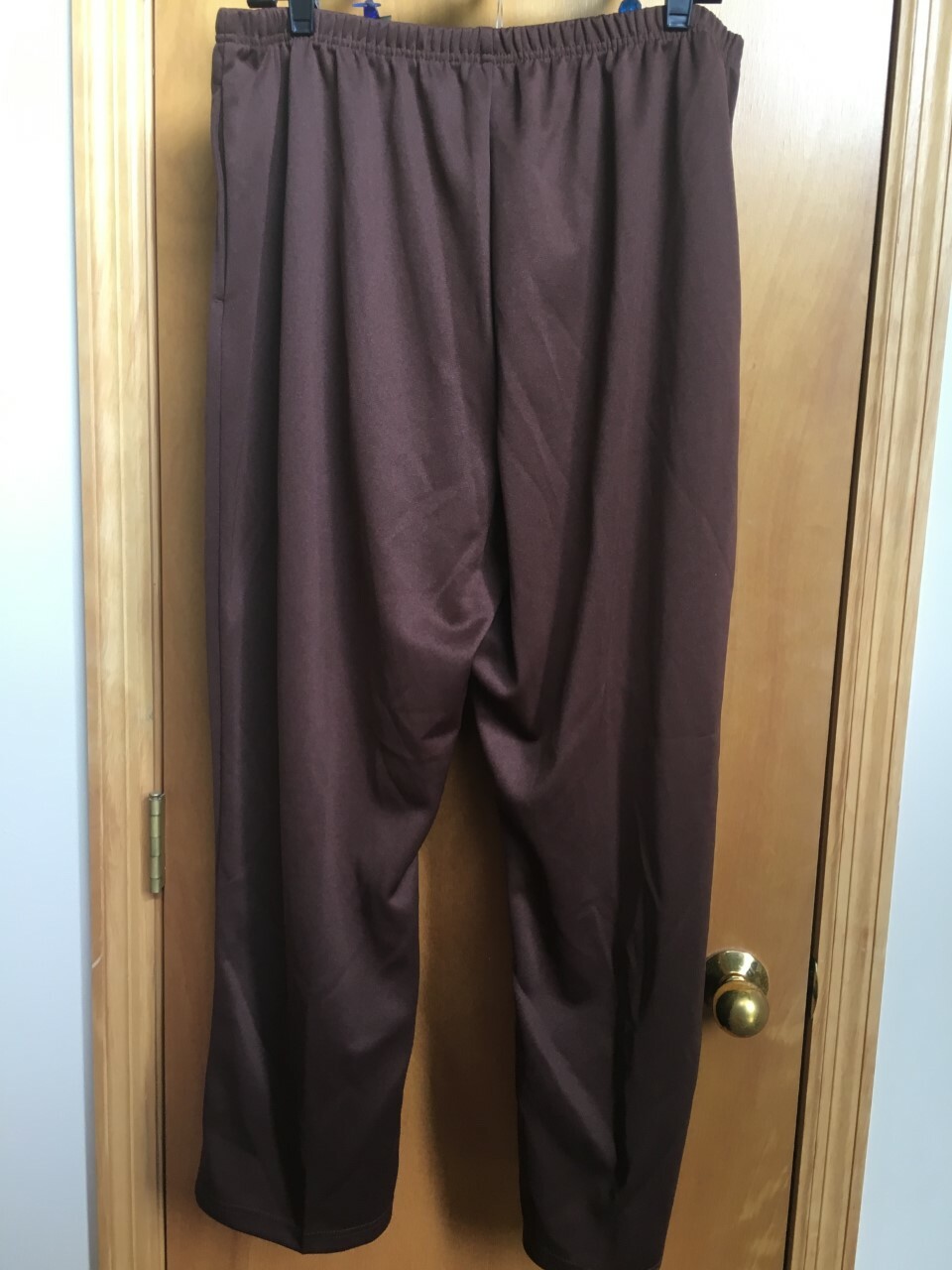 HABAND Womens Knit Pants Plus SIZE 20P brown elastic waist center seam ...