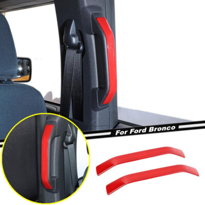 For 2021-2024 Ford Bronco 4-Door ABS Red B Pillar Grab Handle Cover ...