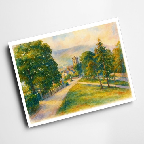 A4 PRINT - Church Stretton (a) - Vintage Art Style | eBay UK