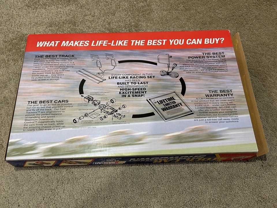 Life Like Racing NASCAR Stock Car Showdown HO Scale Slot Car Track ...
