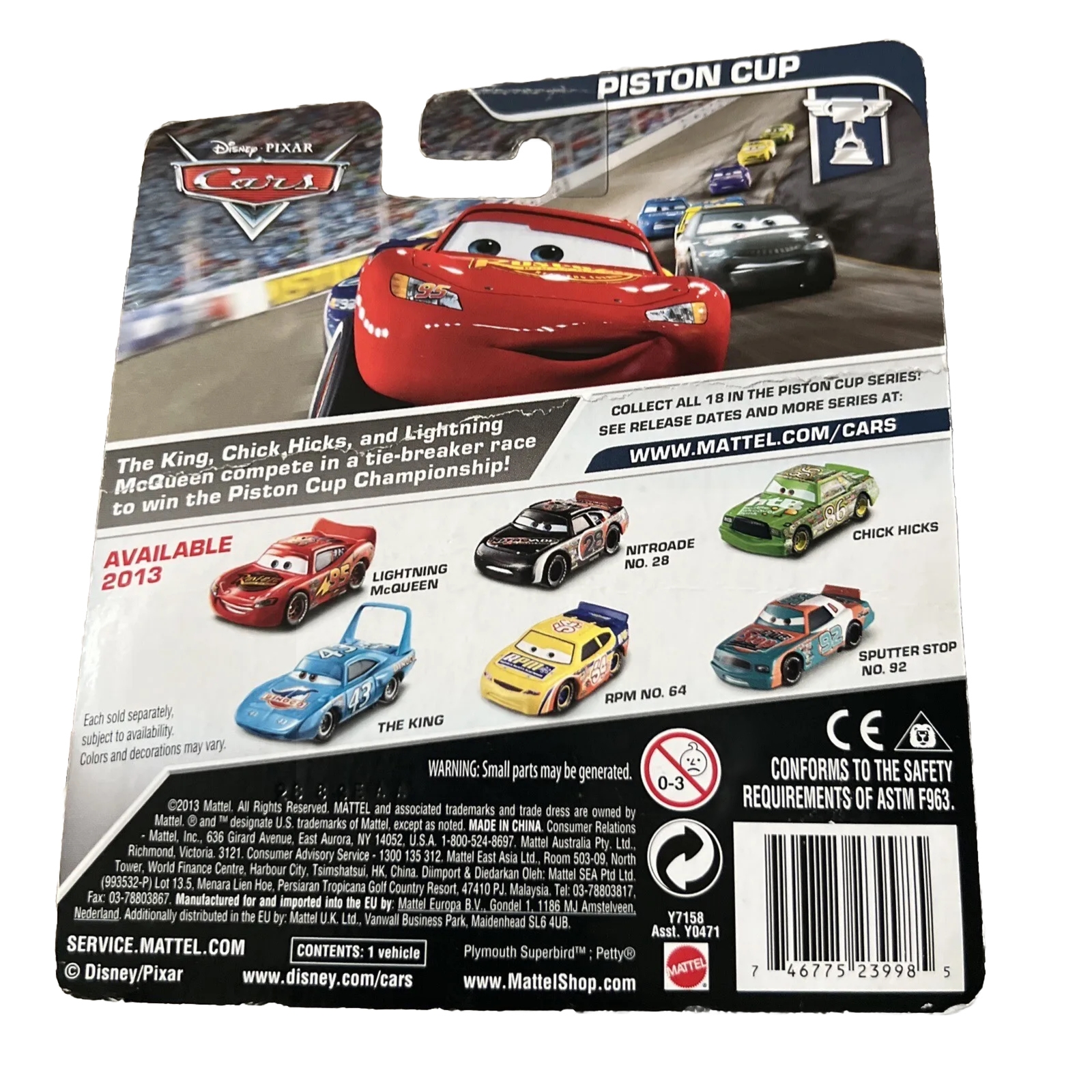 Disney Pixar Cars RPM NO 64, 1:55 Diecast Car Piston Cup Series ...