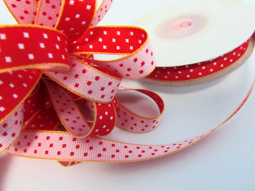 10 yards Double Sided Woven Grosgrain Polka Dot 3/8" Ribbon/Craft R55 ...