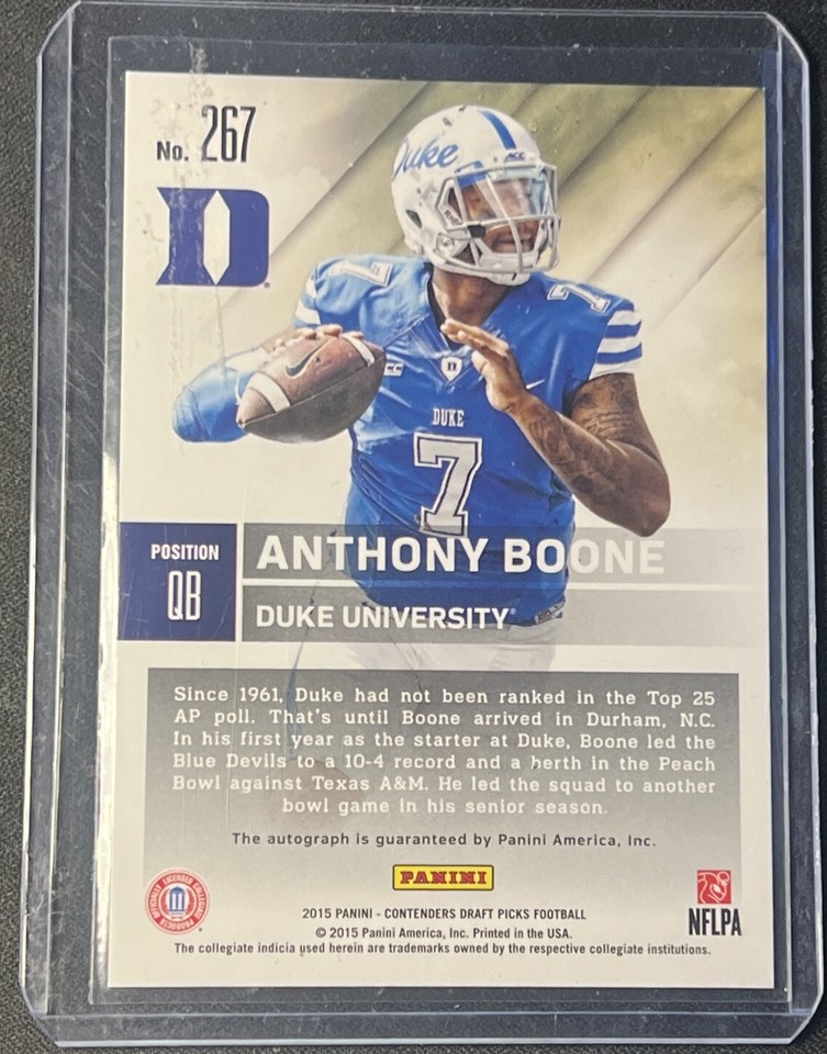 Anthony Boone 2015 Panini Contenders Red Foil Rookie Auto #267 | eBay