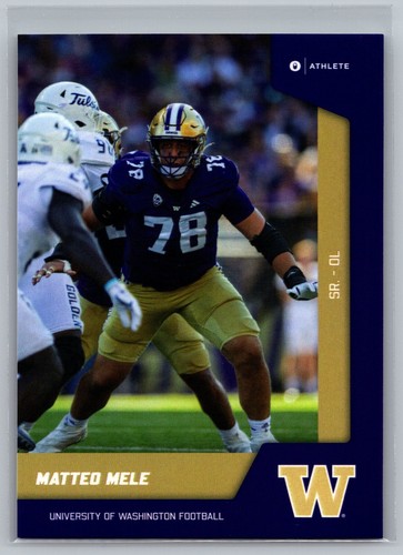 Matteo Mele 2023 ONIT University of Washington #79 Football Card RC ...