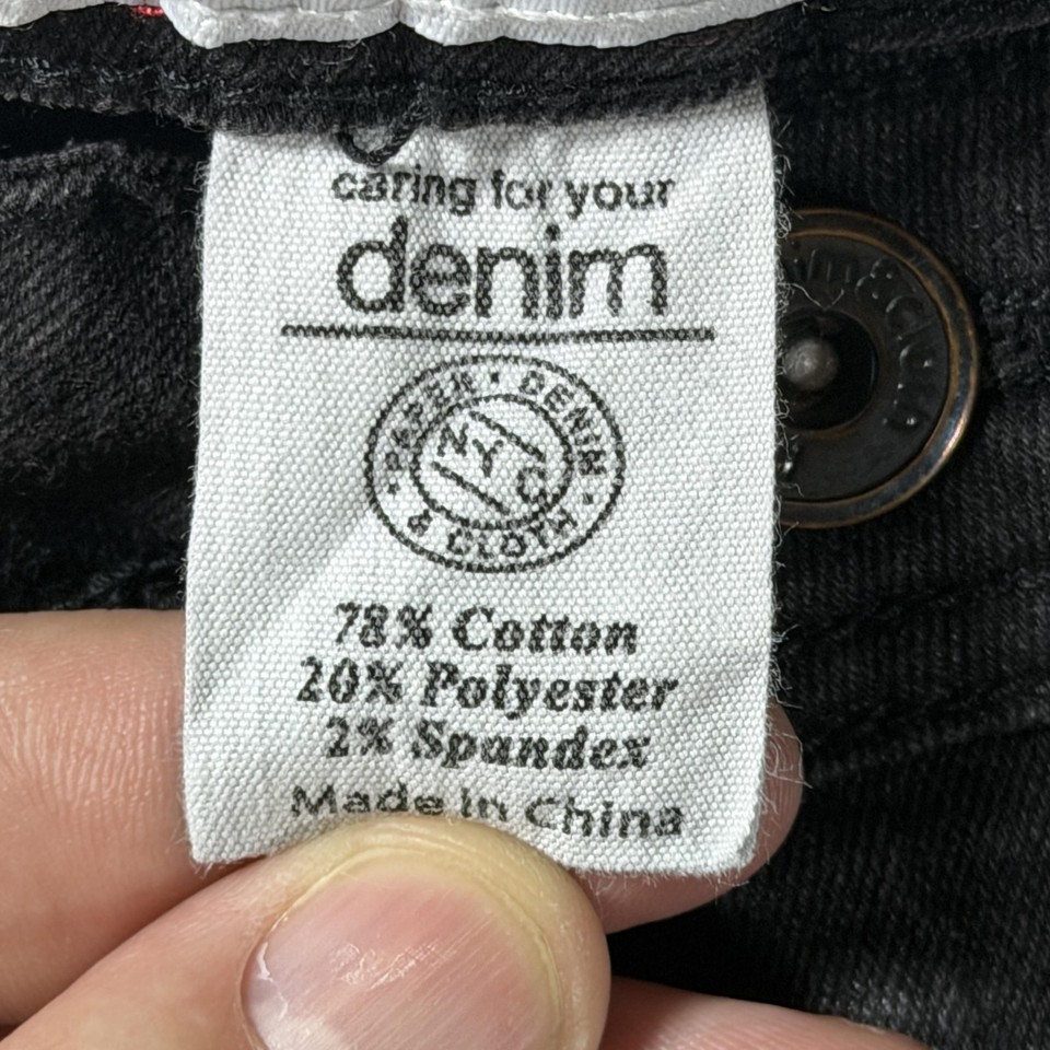 Paper Denim & Cloth Jeans Mens 44x30 Black Dark Wash Tapered Stretch ...